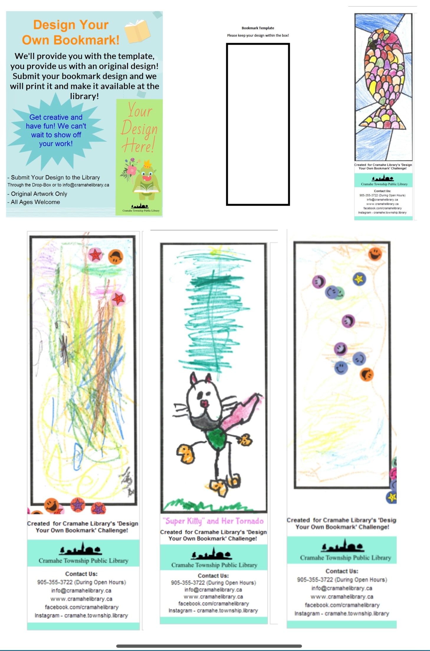 Design Your Own Bookmark – Cramahe Library